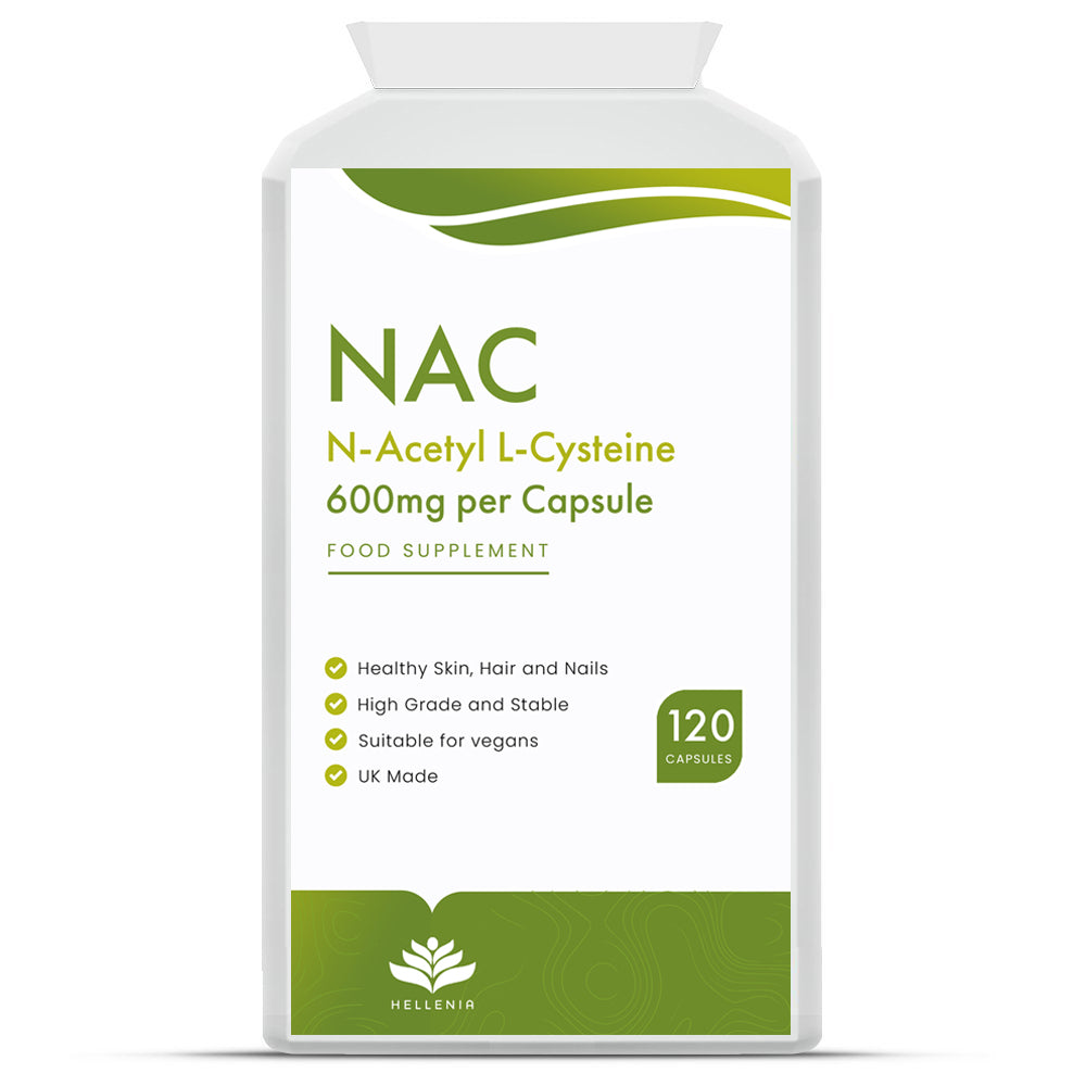 N-Acetyl-L-Cysteine 600mg Capsules - NAC supplement – Hellenia Healthfoods