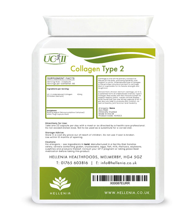 UC-II® Collagen Type 2 - 40mg Capsules – Hellenia Healthfoods