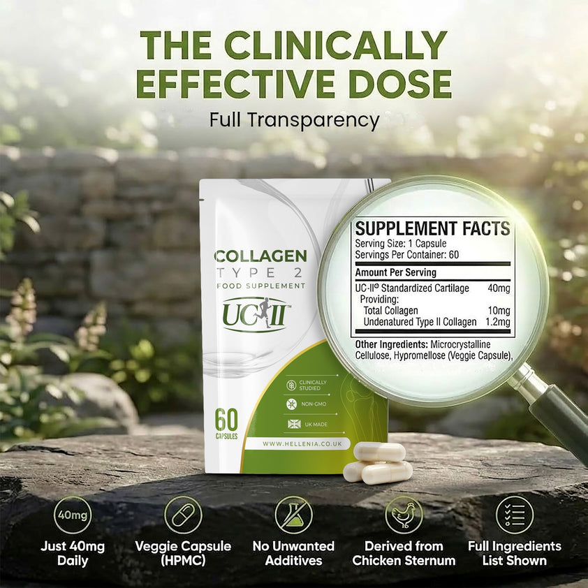 UC-II® Collagen Type 2 - 40mg Capsules – Hellenia Healthfoods
